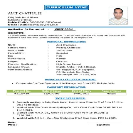 Cv _ Amit Chatterjee | DOCX