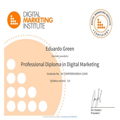 Professional Diploma in Digital Marketing | PPT