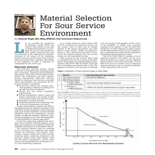 Sour Service material_PGJ_Feb10-1 | PDF