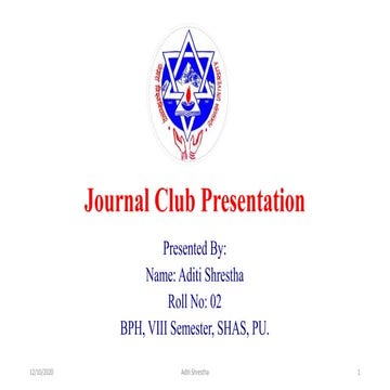 2 aditi shrestha-journal-club-presentation. | PPTX