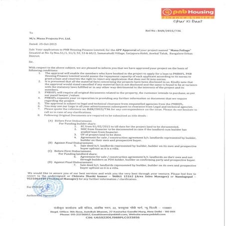 Approval Letter For PNB | PDF