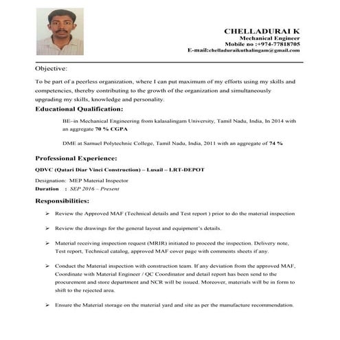 RESUME_Chelladurai | DOC