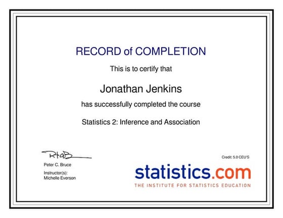 Modeling in R_Record of Completion | PPT