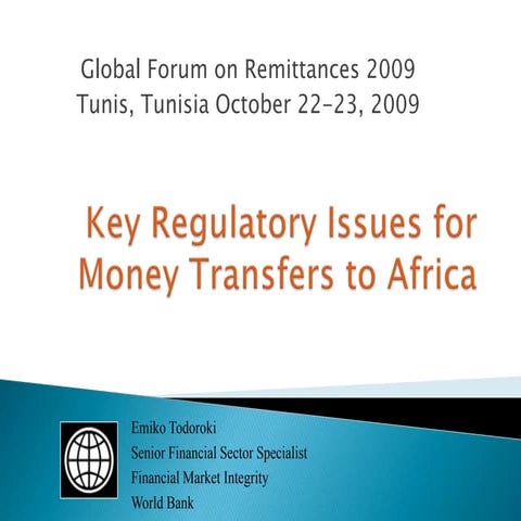 Key regulatory issues for money transfer to Africa | PPTX