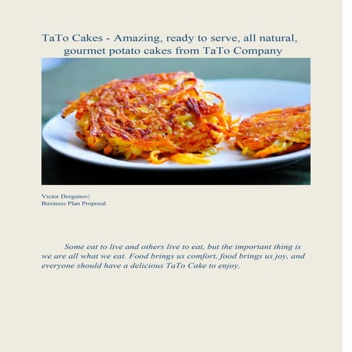 TaTo Cake Business Plan | PDF