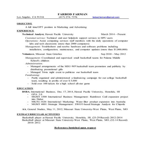 Farbod Farman S Resume Docx