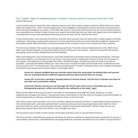 Lessons from the Field | PDF