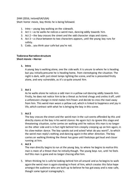 Short film Analysis | DOCX | Horror | Genres