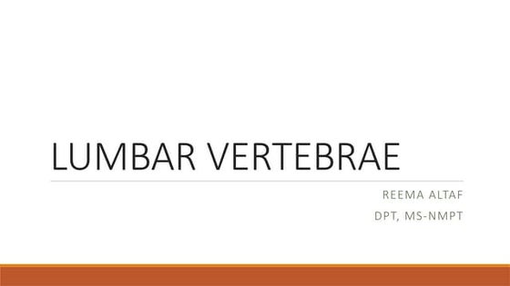 lumbarisation.pptx | Physical Therapy | Wellness