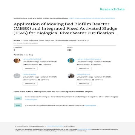 2 application of moving bed biofilm reactor (mbbr) and integrated fixed ...