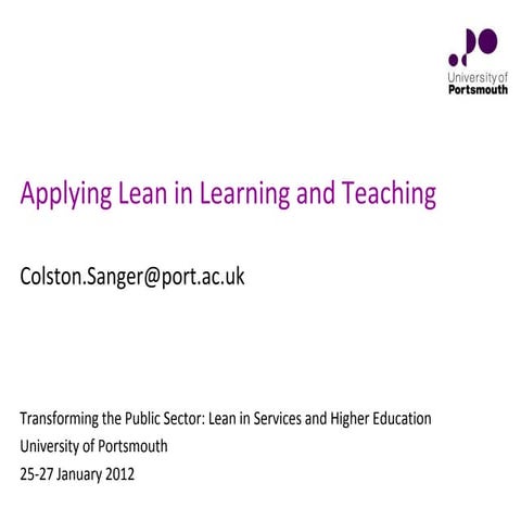 Lean education presentation | PDF