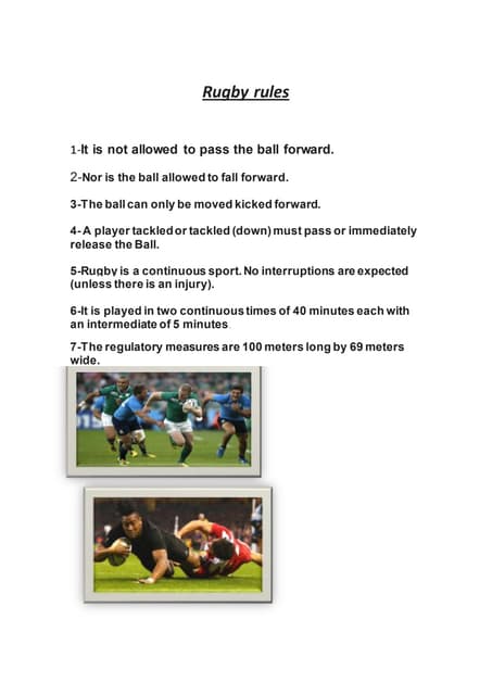 Rugby basic rules and terminology | PPTX