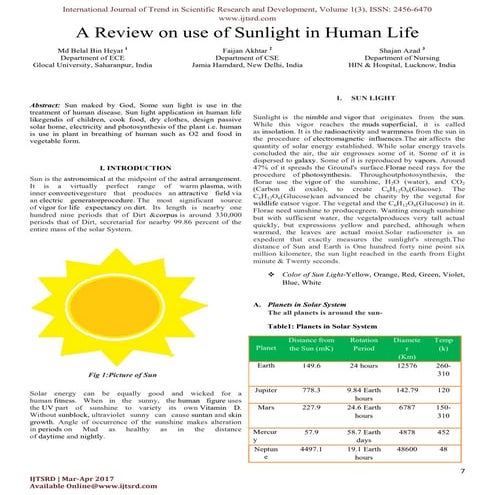A Review on use of Sunlight in Human Life | PDF