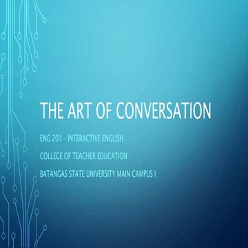 Art of Conversation | PPT