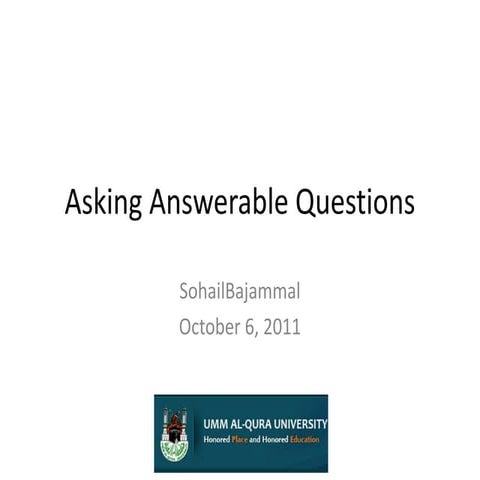 EBCP: asking answerable PICO questions | PPTX