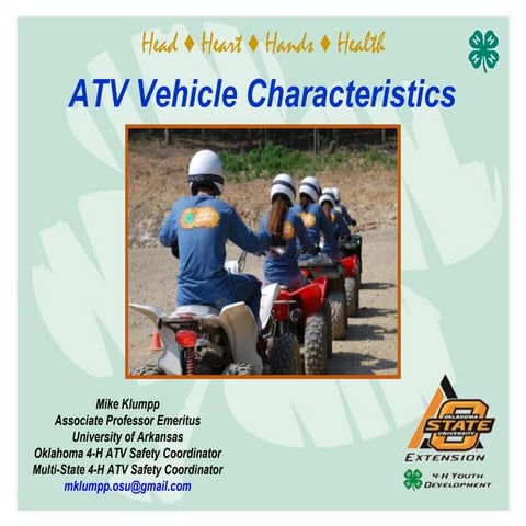 ATV Safety Summit: Vehicle Characteristics/Other Rulemaking Topics ...