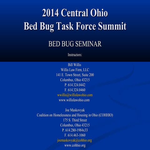 Bed Bugs and the Law | PPT