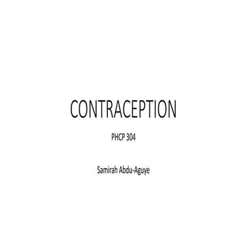 Contraception.pptx by samirah abdu-aguye for pharmacy student | PPT