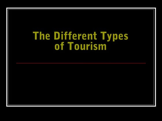 Types of tourists | PPTX
