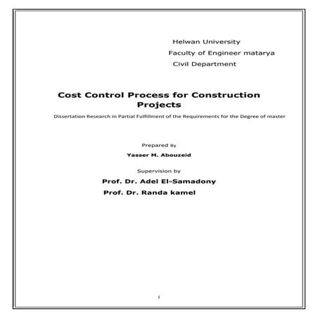 Cost Control Process for Construction | PDF