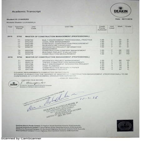 transcript masters | PDF
