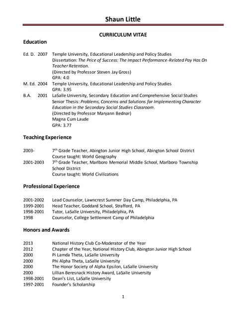 resume revised | DOC | Professional School | Postgraduate Education