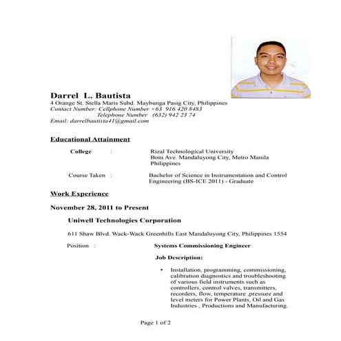 Darrel resume | PDF