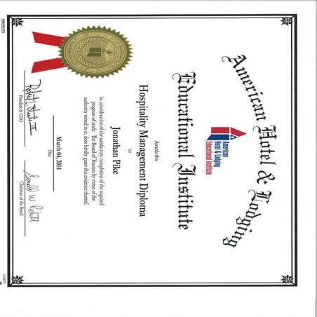 Hospitality Management Diploma | PDF