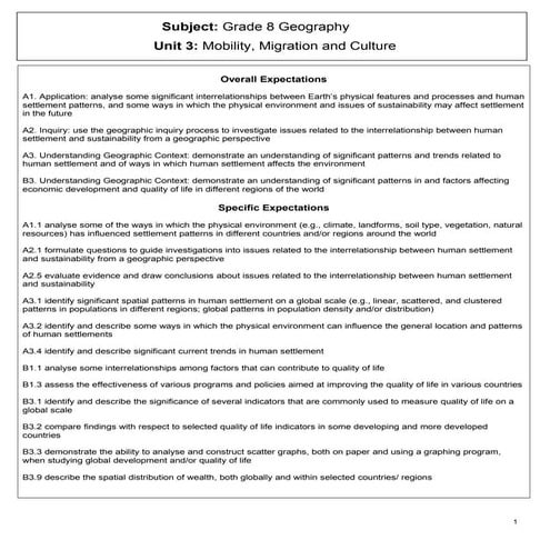 geography grade 8 unit plan (2) | DOC