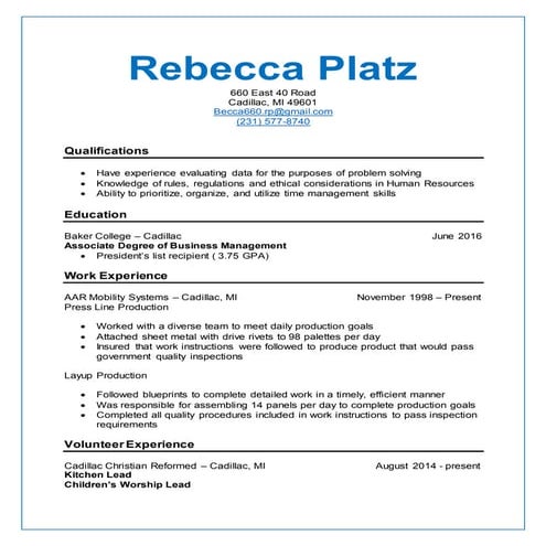 Rebecca's Resume | DOCX