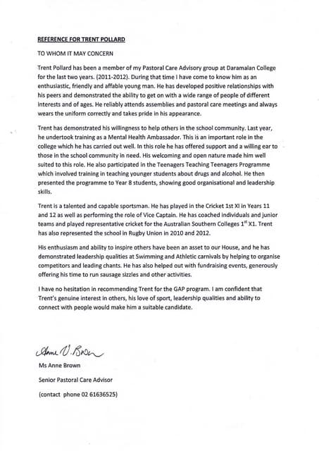 T Pollard Reference 01- Alex Mitchell | PDF