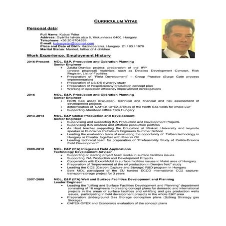Curriculum Vitae KubusP2016 | PDF