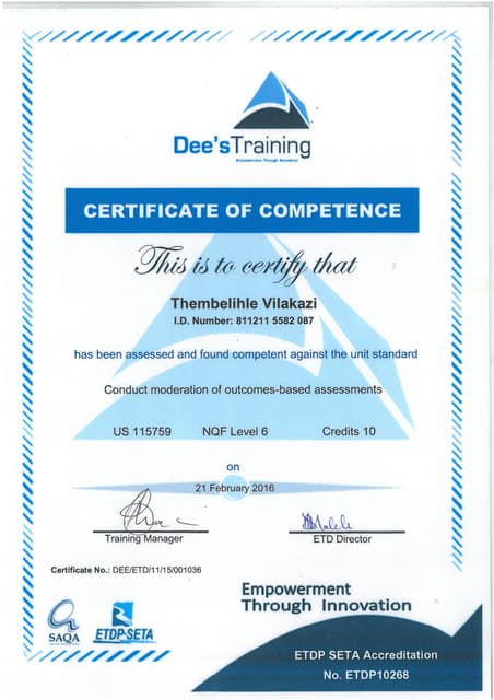 SDF Certificate | PDF