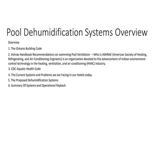 Pool Dehumidification Systems Overview | PPT