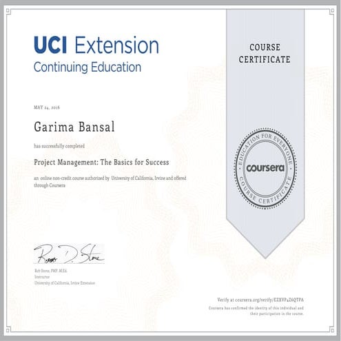 Coursera Project Management EZXVP4Z6QTPA | PDF