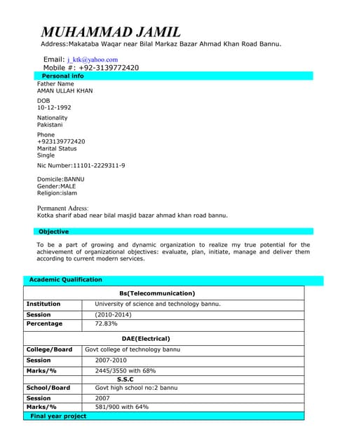 M.A.Muqeem CV_Telecom | DOC