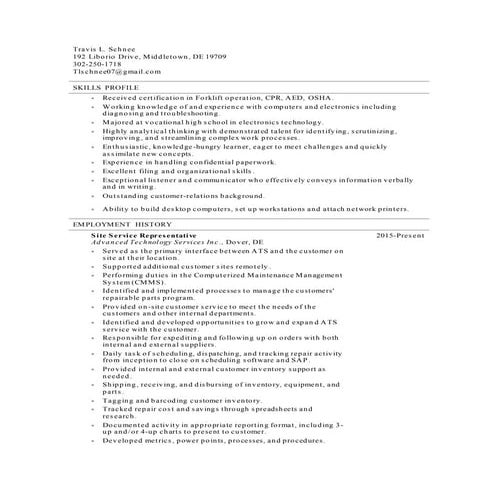Travis' Resume | DOC
