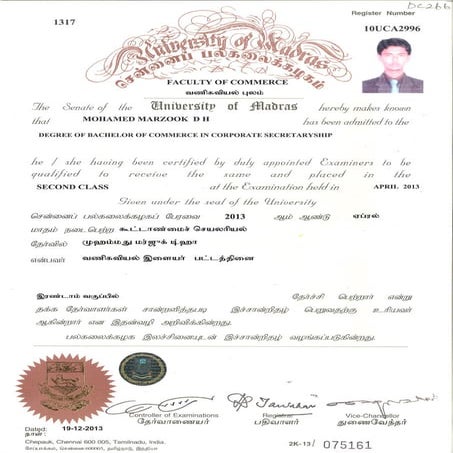 Degree Certificate | PDF