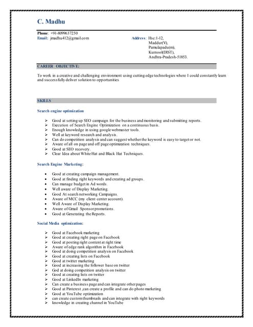 Nagarjuna. M Resume. | PDF