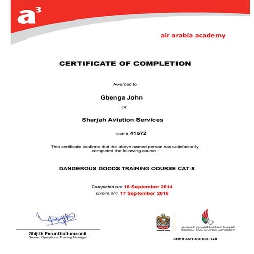 dangerous goods training CAT8 | PDF