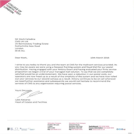 QHC letter of reference.