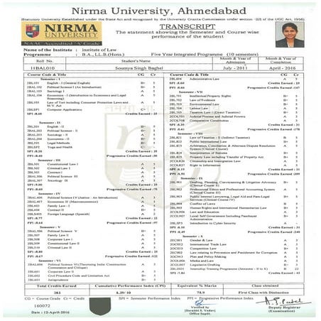 Transcript Grades | PDF