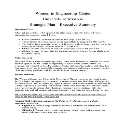 Strategic Plan Executive Summary | DOCX