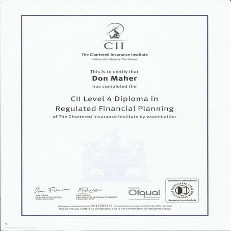 CII Level 4 Diploma in Regulated Financial Planning | PDF