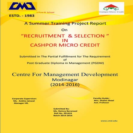 Summer Training Project Report Cover Page Updated | PPT