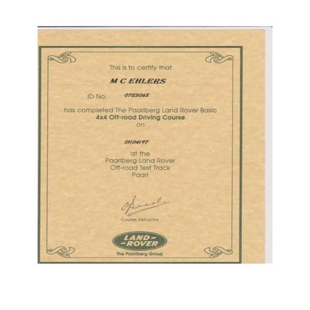 Off road certificate | PDF
