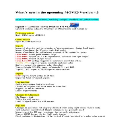 Whats new in the upcoming MOVE3 Version 4.3-2015 | PDF
