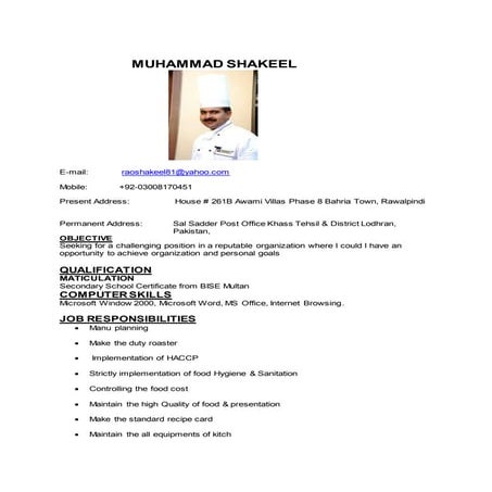 Muhammad Shakeel C.V | DOCX