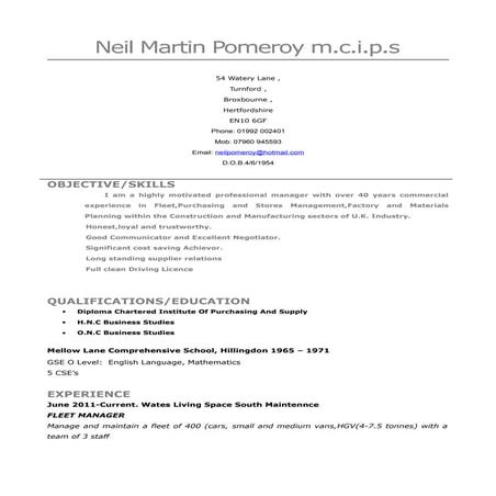 Neil CV New | DOC