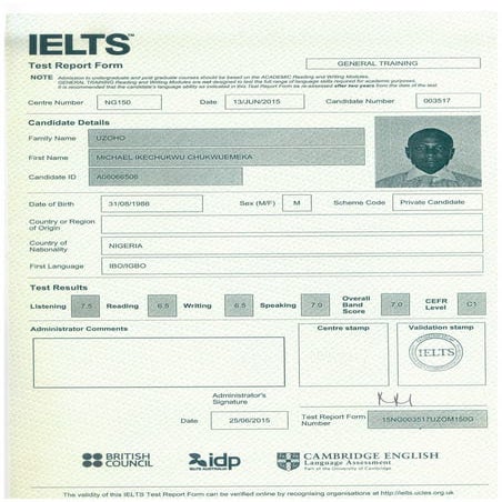 IELTS RESULT | PDF